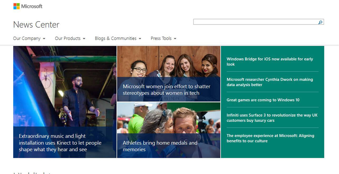 MicrosoftNewsCenterhome-page-wordpress-website - 99 Robots