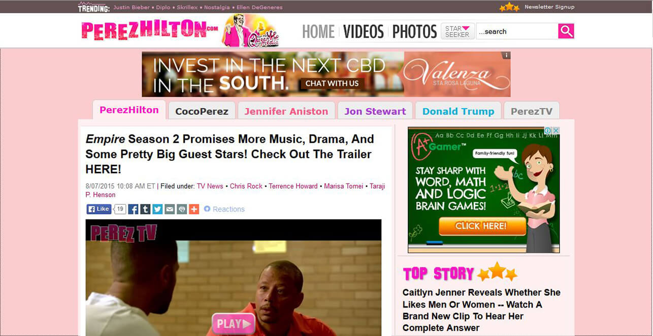 perezhilton-homepage-wordpress-website - 99 Robots
