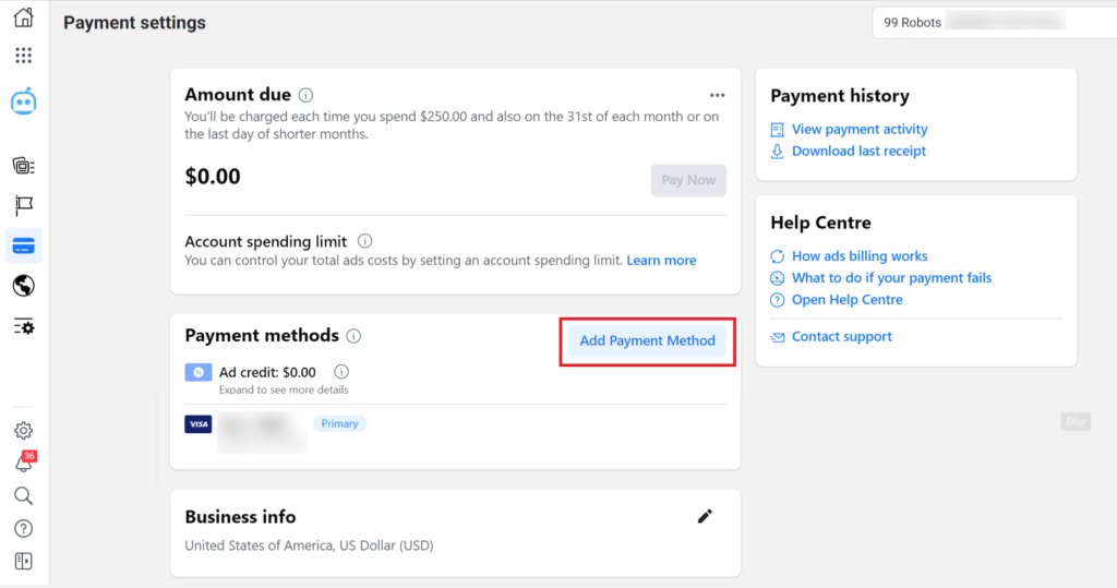 How to Add Your Payment Method in Facebook Business Manager - 99 Robots